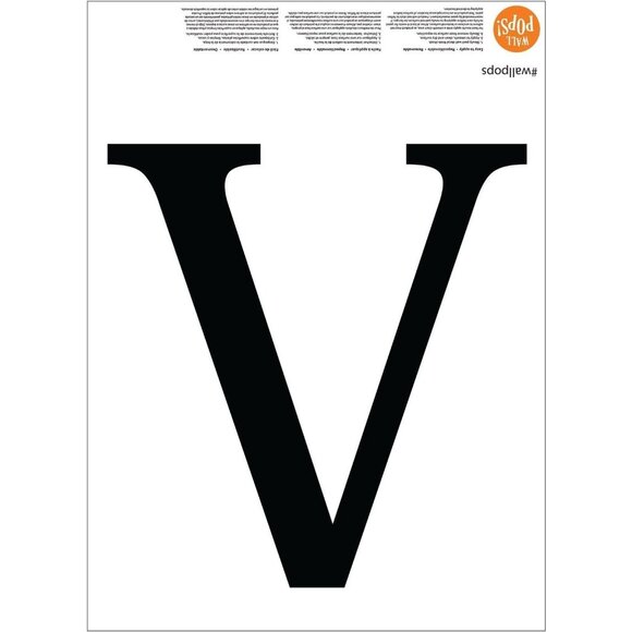 WallPops | Wall Decor | Wallpops Letter V Wall Decal Decal Peel Stick ...